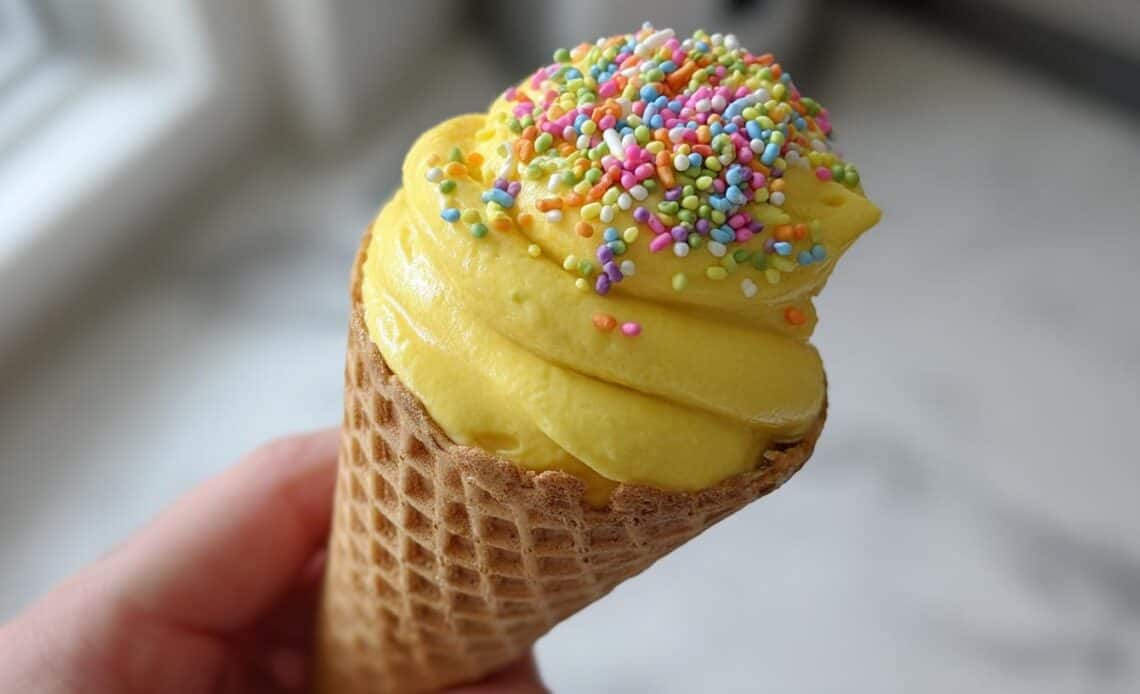 Awesome Banana Nice Cream Cones for 1 Joyful Kid Smile - childrecipe.com