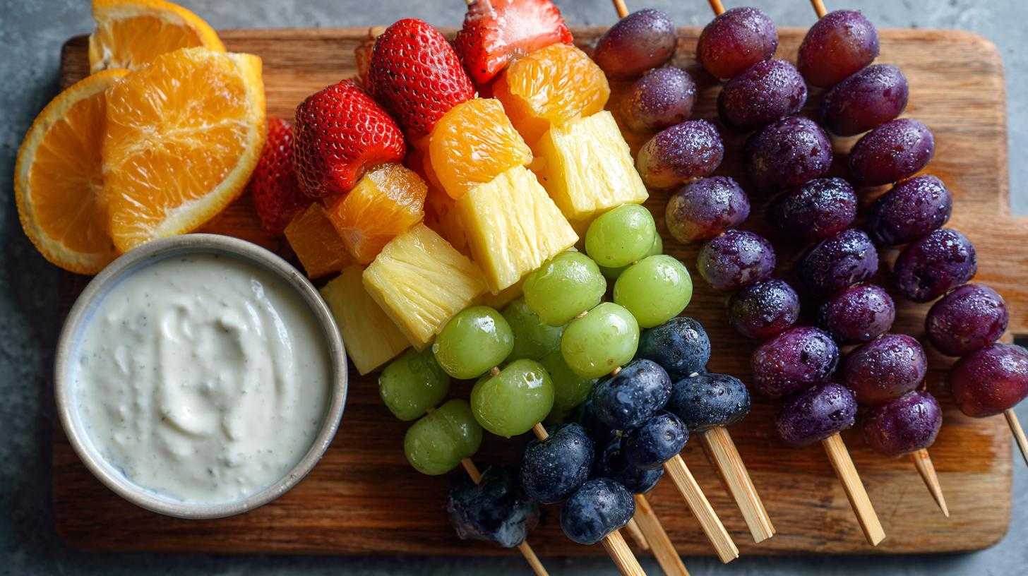 Kid-Friendly Rainbow Fruit Skewers a 15-Minute Amazing Treat ...