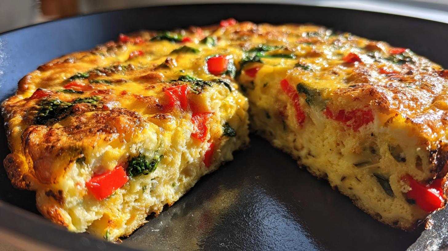 One-Pan Cheesy Veggie Frittata: 7 Minutes Heaven - childrecipe.com