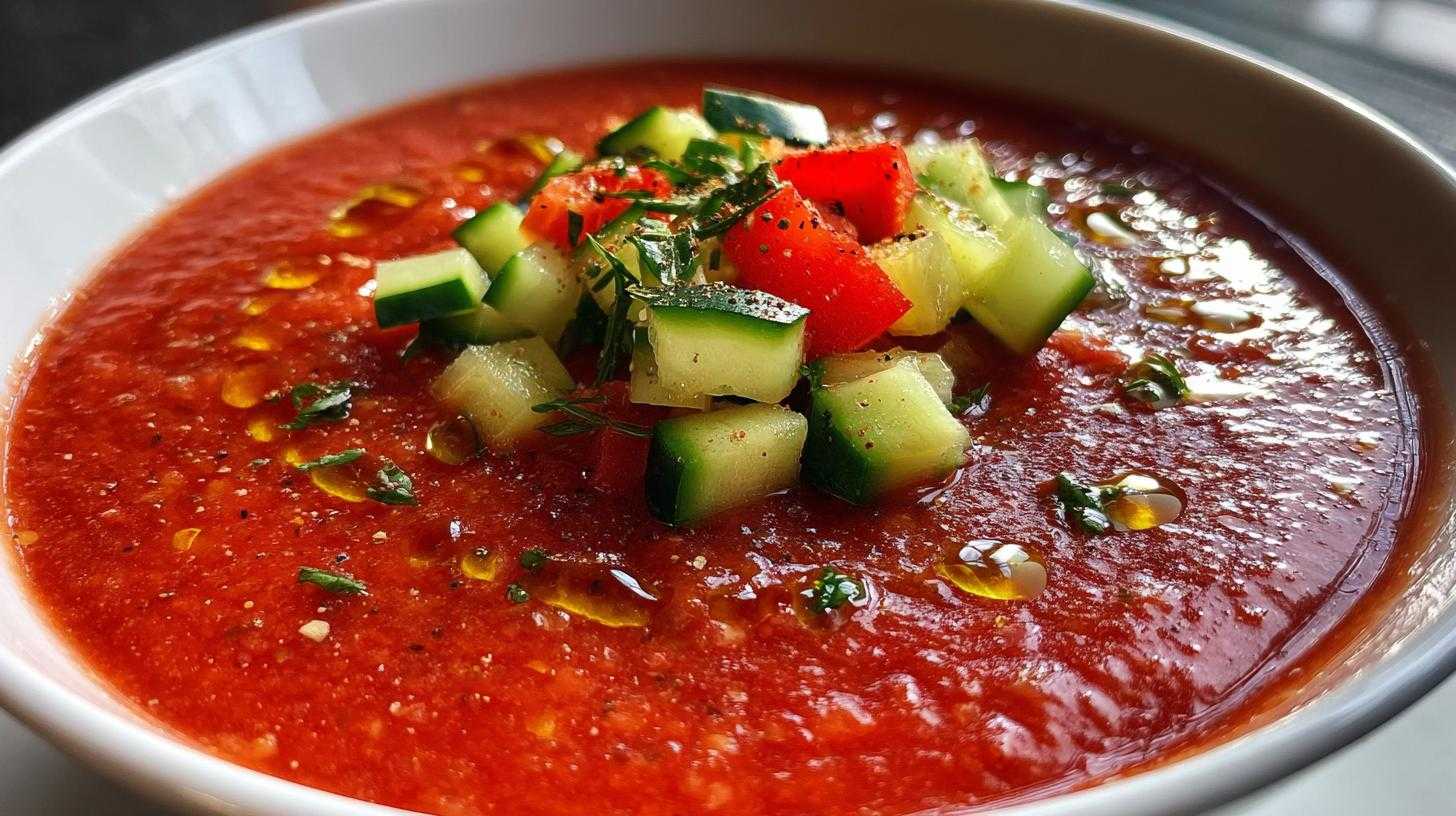 Amazing Spanish Gazpacho (Cold Tomato Soup) Recipe - childrecipe.com